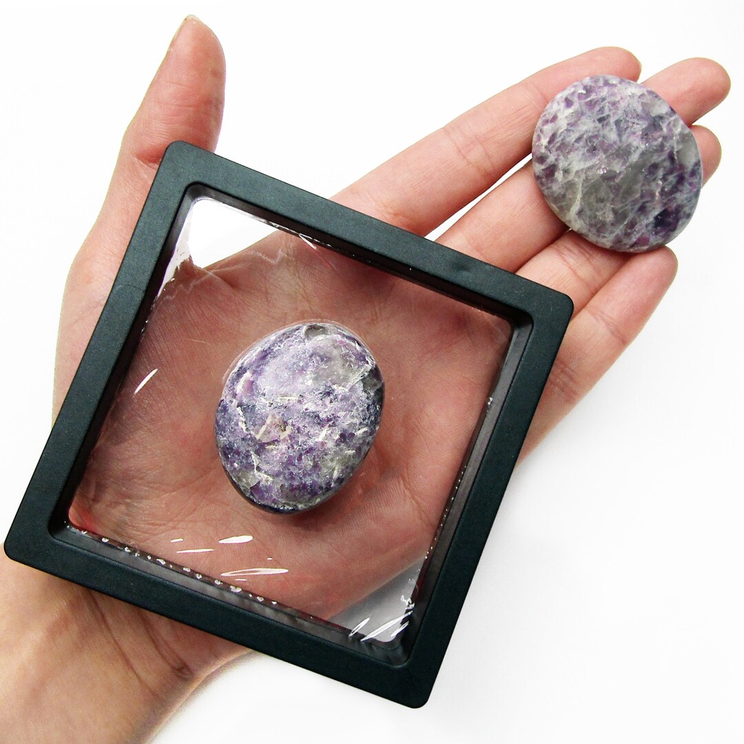 Lepidolite Palm Stone Purple Lithium Gemstone Mineral Madagascar - Etsy