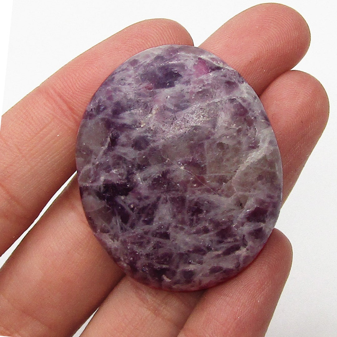 Lepidolite Palm Stone Purple Lithium Gemstone Mineral Madagascar - Etsy