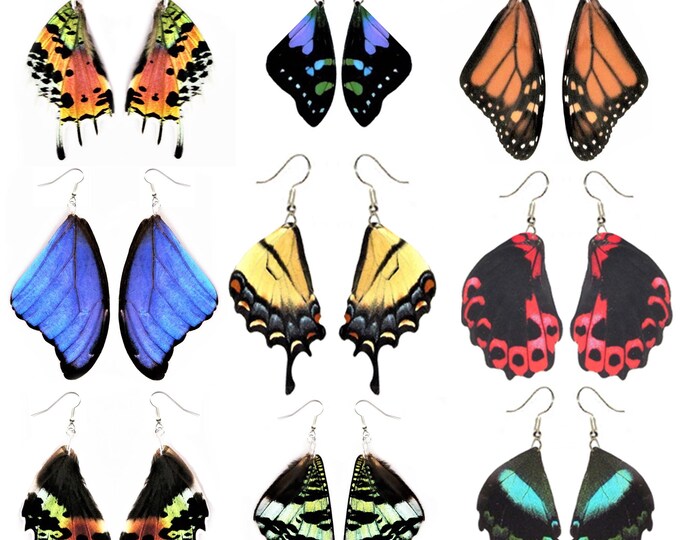 Real Butterfly Wing Earrings// Sunset Moth Jewelry// Laminated// Gift ...