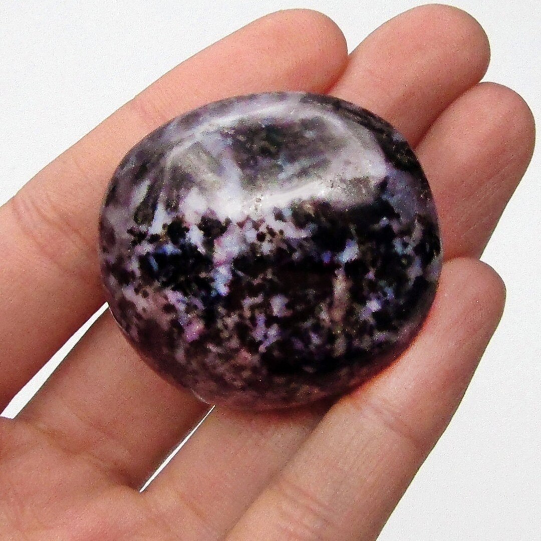 Mystic Merlinite Indigo Gabbro Palm Stone Purple Gemstone Mineral ...