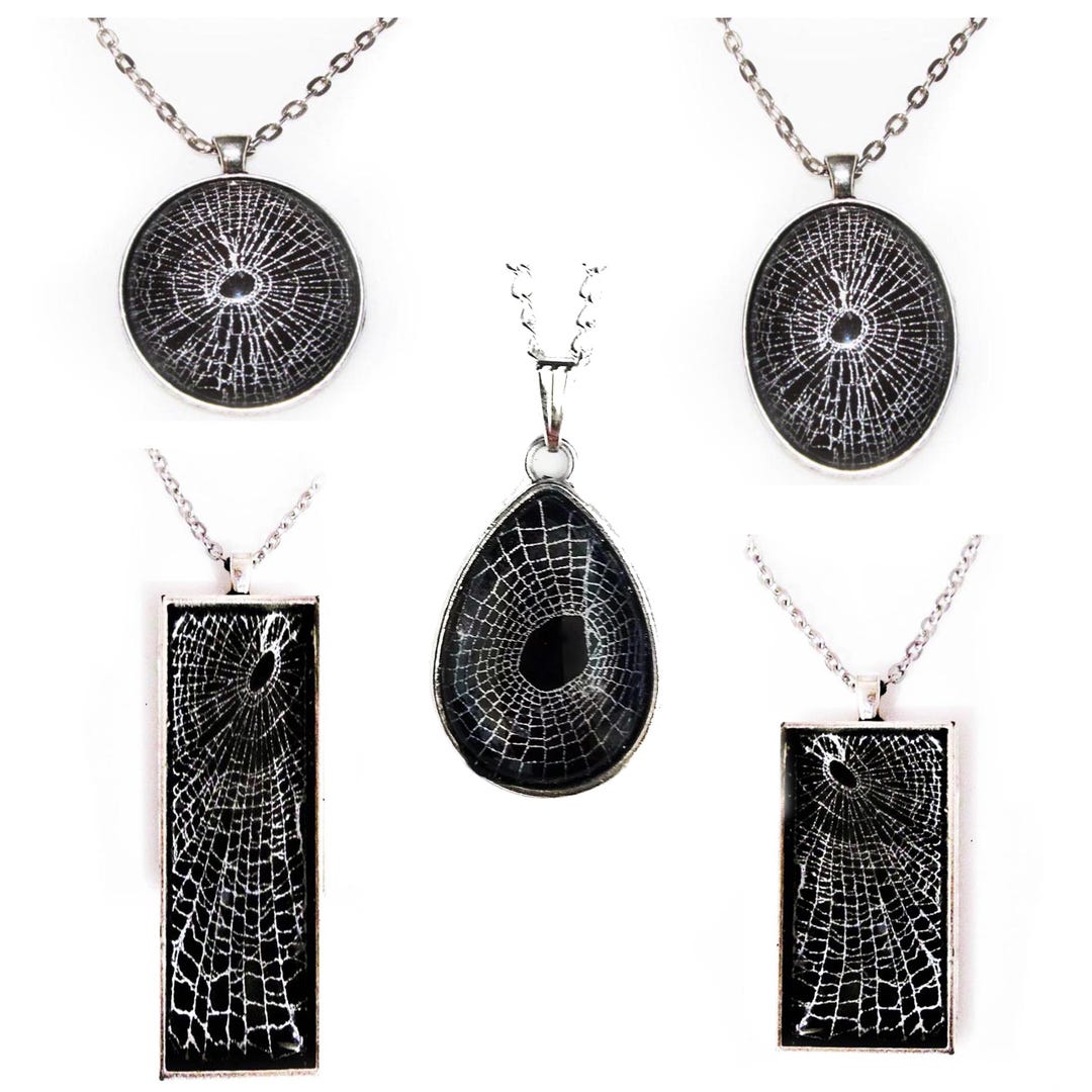 REAL Preserved Orb Weaver Spider Web Necklace, Circle Oval Teardrop ...