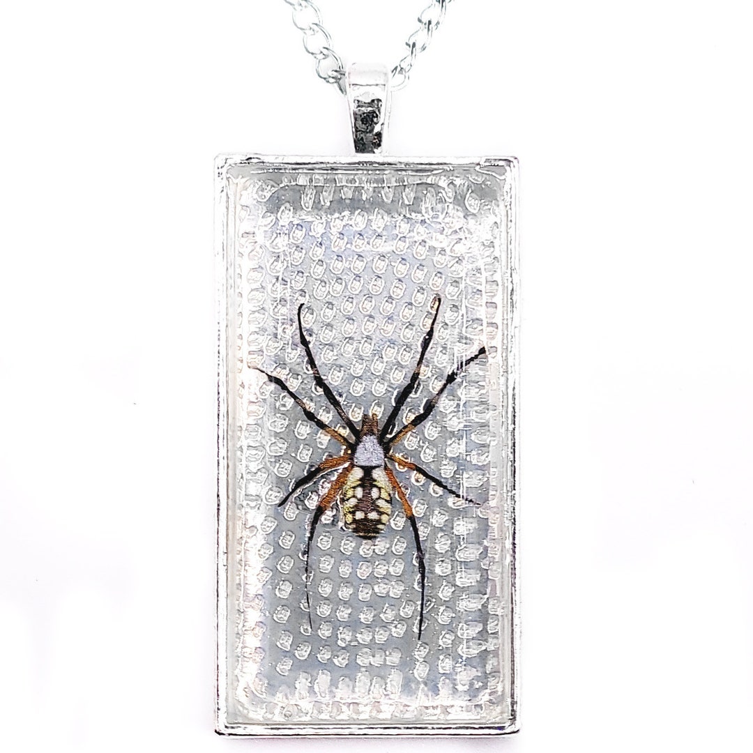 Argiope Aurantia REPLICA Orb Weaver Spider Necklace SILVER - Etsy