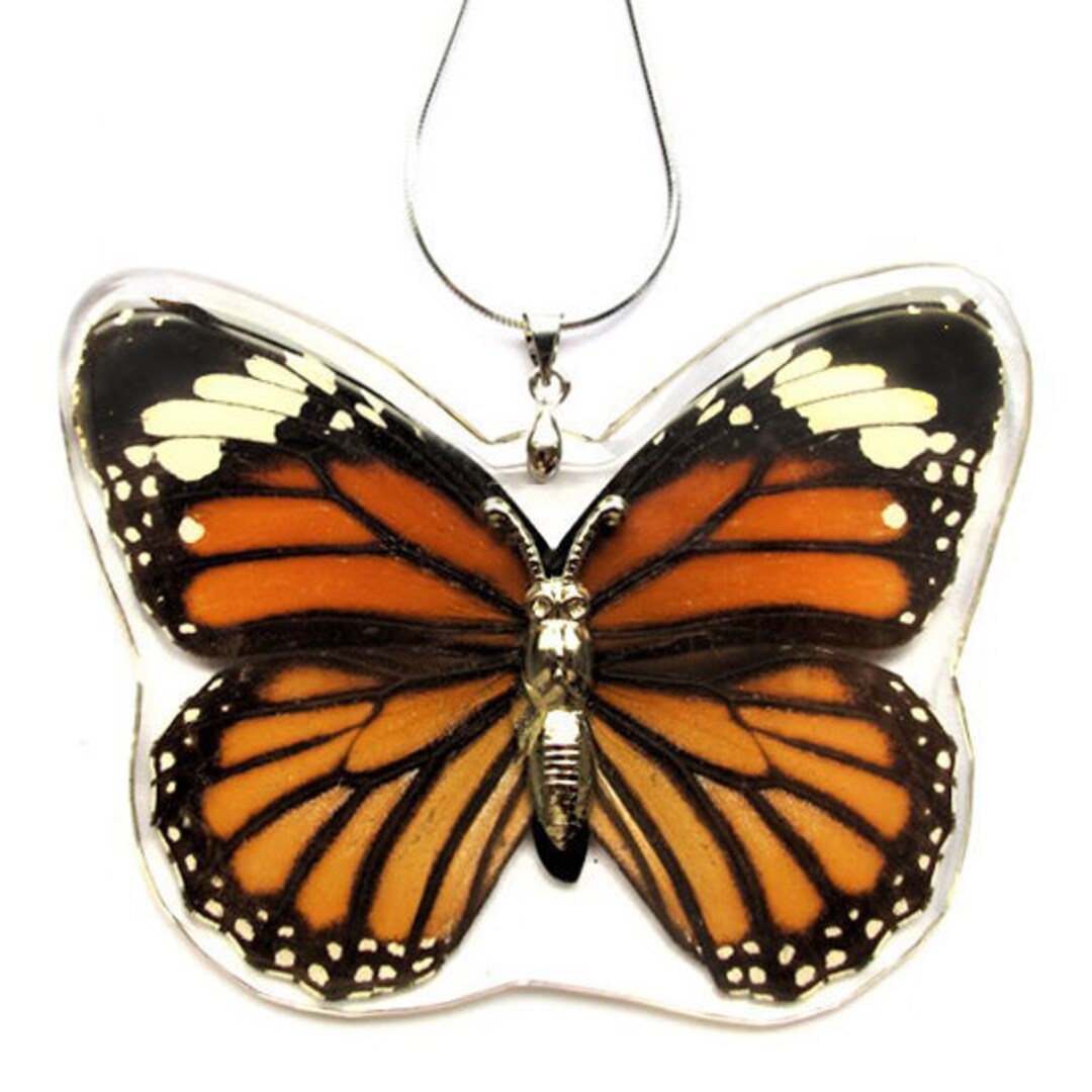 Danaus Monarch Mimic Butterfly Wing Necklace - Etsy