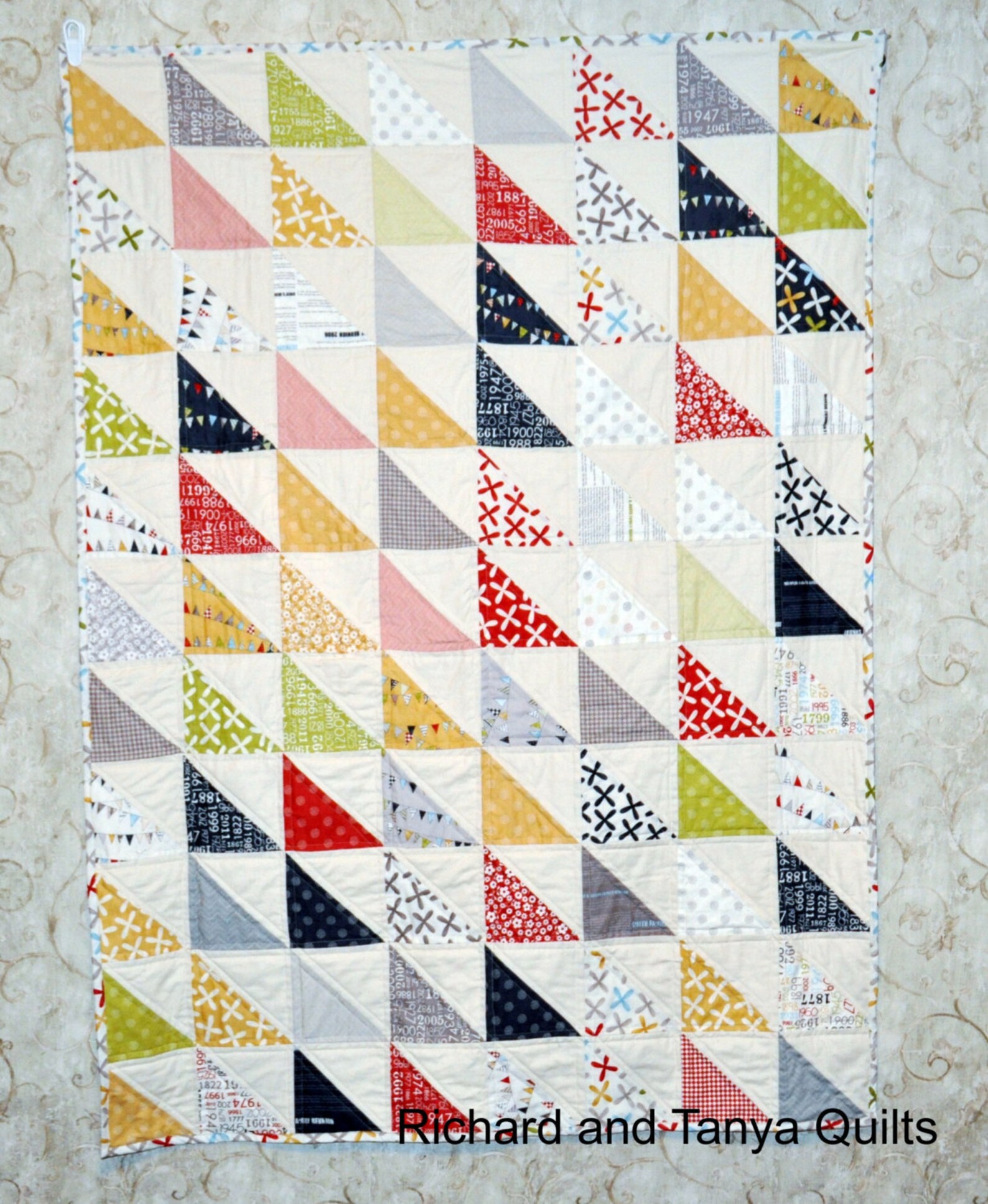 Half Square Triangle Crib Quilt Pattern: Easy HST Design (PDF Pattern ...