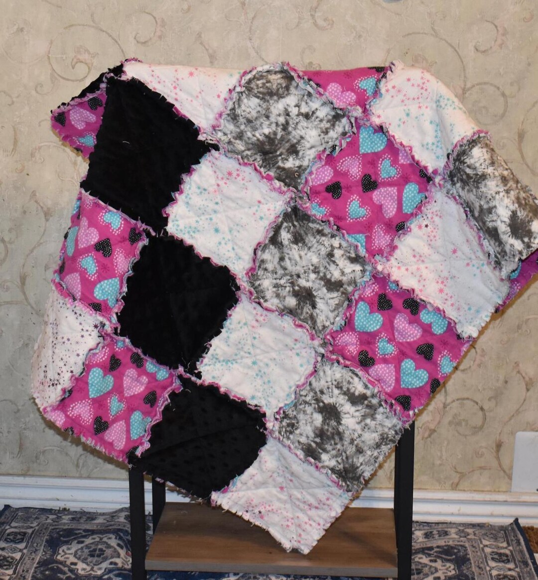 Heart Rag Quilt With Matching Lovey - Etsy