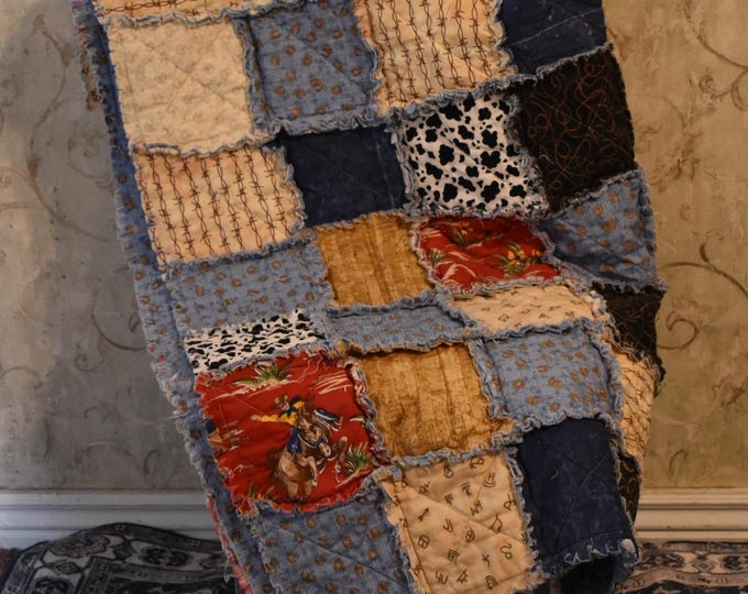Western/cowboy Theme Baby Rag Quilt - Etsy