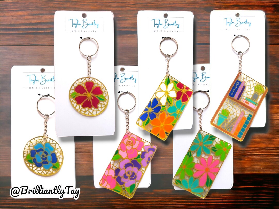 Faux Stained Glass Keychains - Etsy