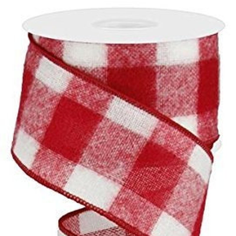Red Plaid Ribbon - Etsy