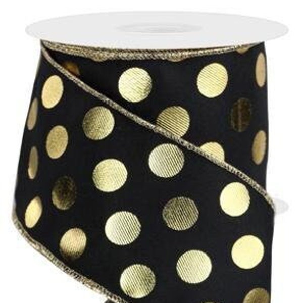 Black and Gold Wired Ribbon - Etsy