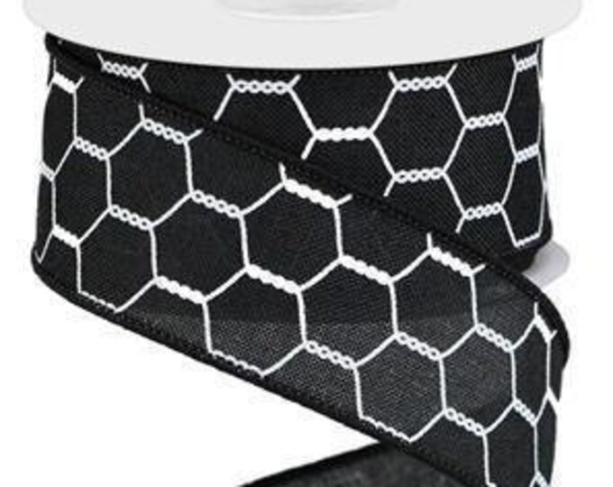 Ships Free Over 35 in US - Chicken Wire Farmhouse Wired Edge Ribbon ...