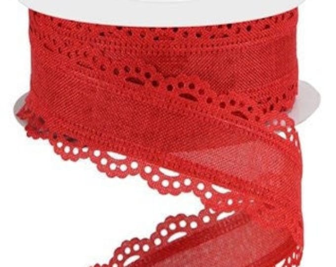 Ships Free Over 35 in US Scalloped Edge Canvas Wired Edge Ribbon, 10 ...