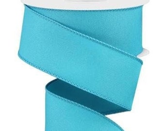 2.5 Wide Wired Peacock Ribbon Turquoise Teal Feather - Etsy
