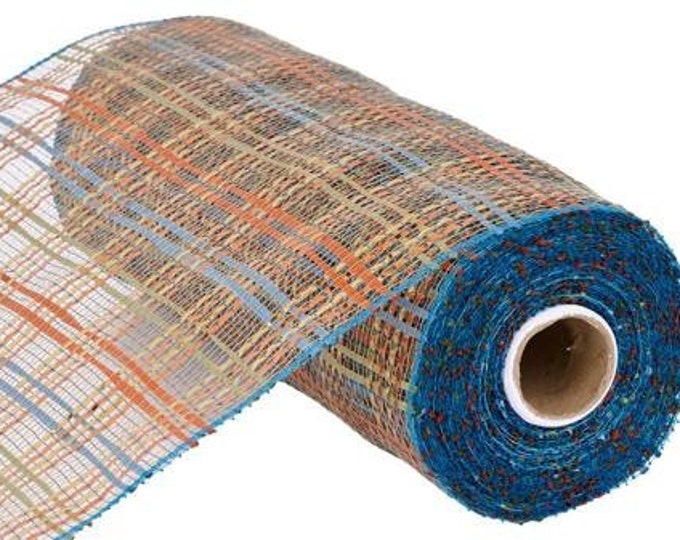 Ships Free Over 35 in US - Fall Vertical Foil Plaid Deco Poly Mesh ...