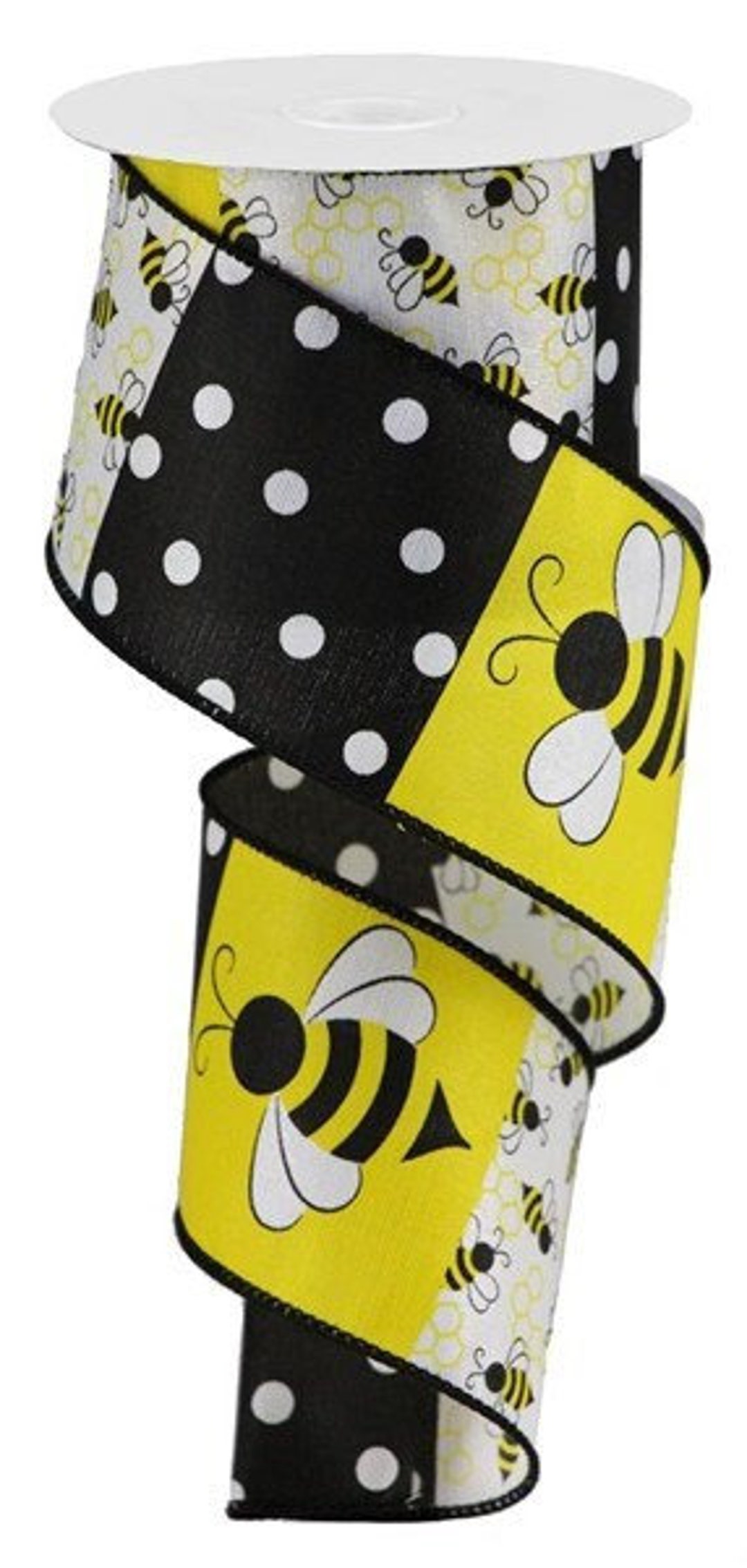 Ships Free Over 35 in US - Bumble Bee Block & Polka Dots Wired Edge ...