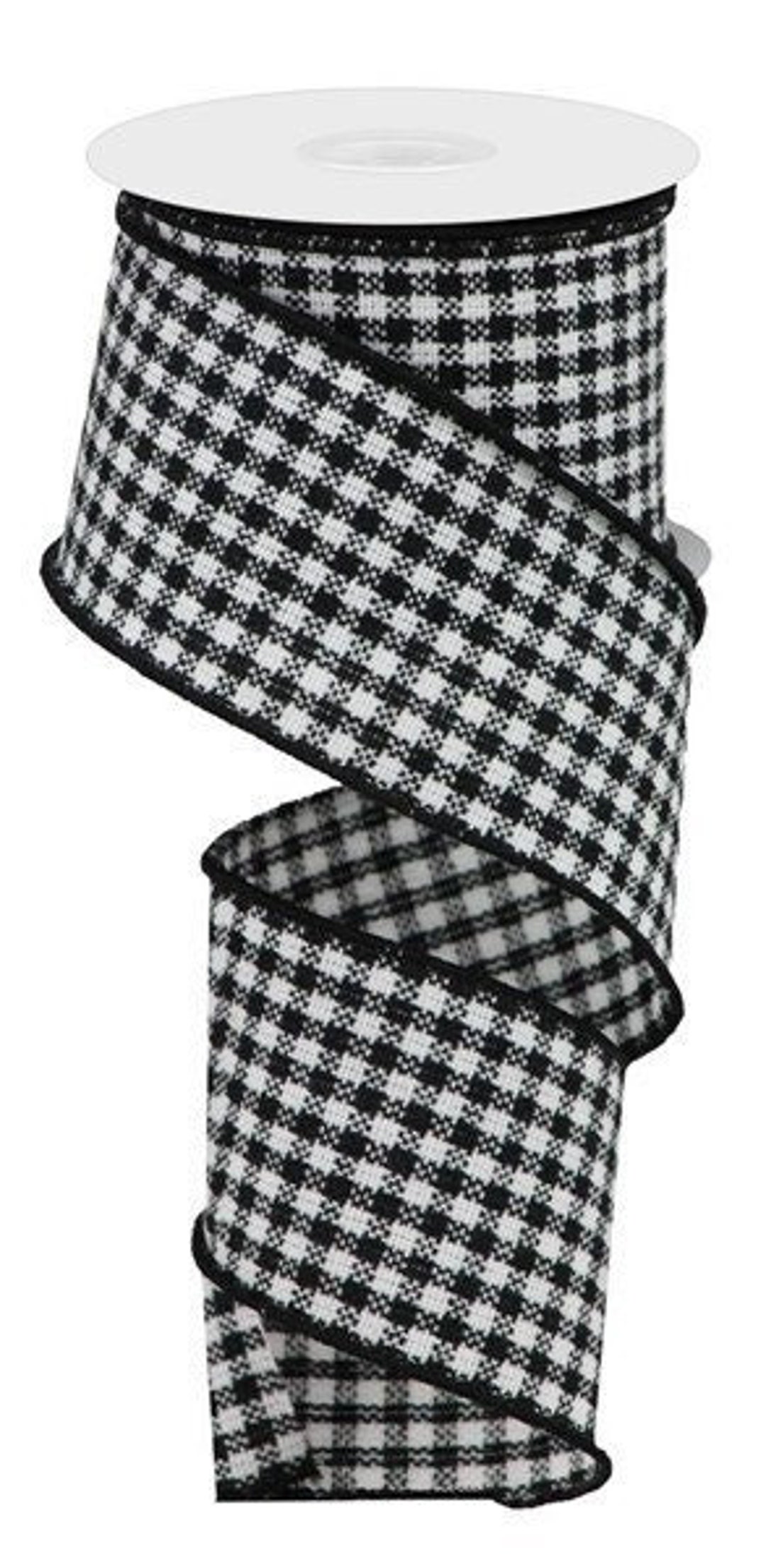 Ships Free Over 35 in US - Woven Mini Check Wired Edge Ribbon - 10 ...
