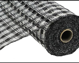 Ships Free Over 35 in US Poly Burlap Check Deco Mesh Ribbon 10 X 10 ...