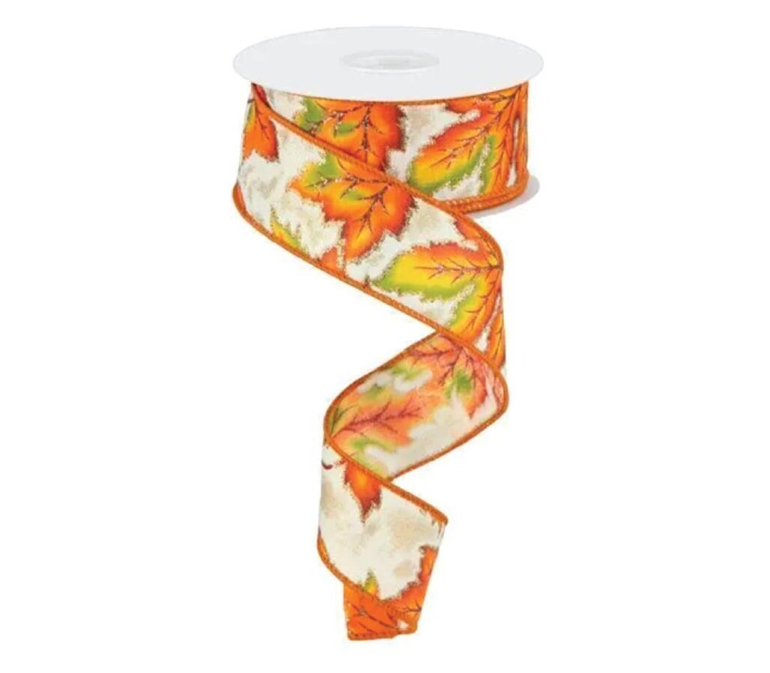 Ships Free Over 35 In US Fall Maple Leaves Wired Edge Ribbon 1 5 X 10 ships-free-over-35-in-us-fall-maple-leaves-wired-edge-ribbon-1-5-x-10