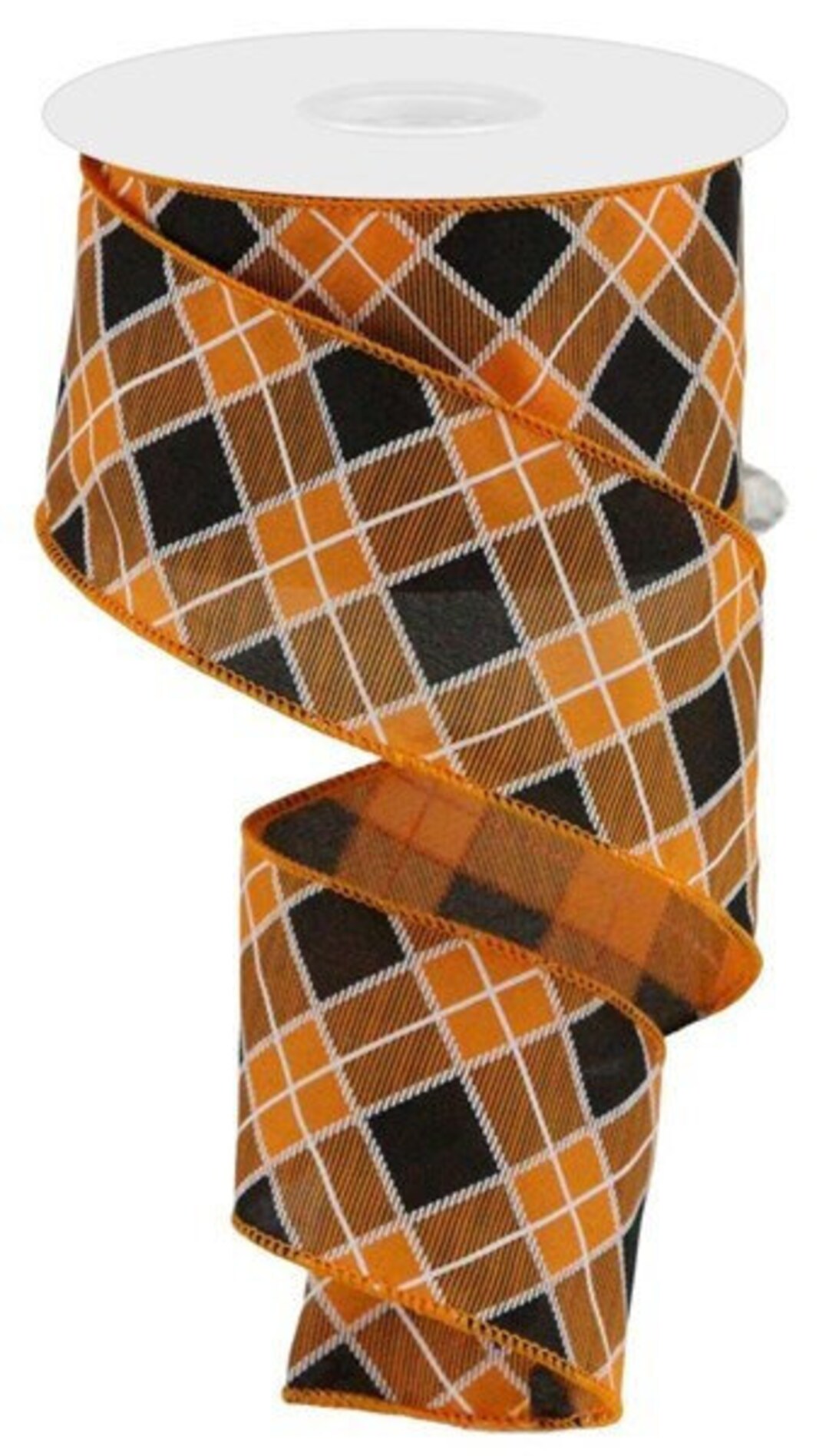 Ships Free Over 35 in US - Diagonal Plaid Check Wired Edge Ribbon, 2.5 ...
