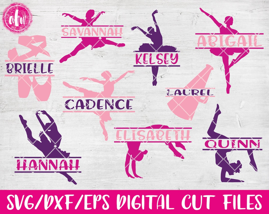 Digital Cut Files, Split Dance Designs, SVG, DXF, EPS, Dance ...