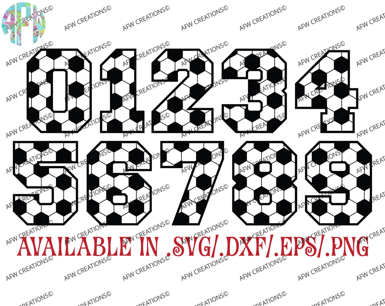 Digital Cut Files Soccer Numbers SVG DXF EPS Sports - Etsy