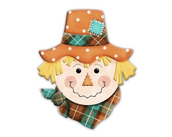 8 Round Scarecrow Face Wreath Sign Scarecrow Face - Etsy