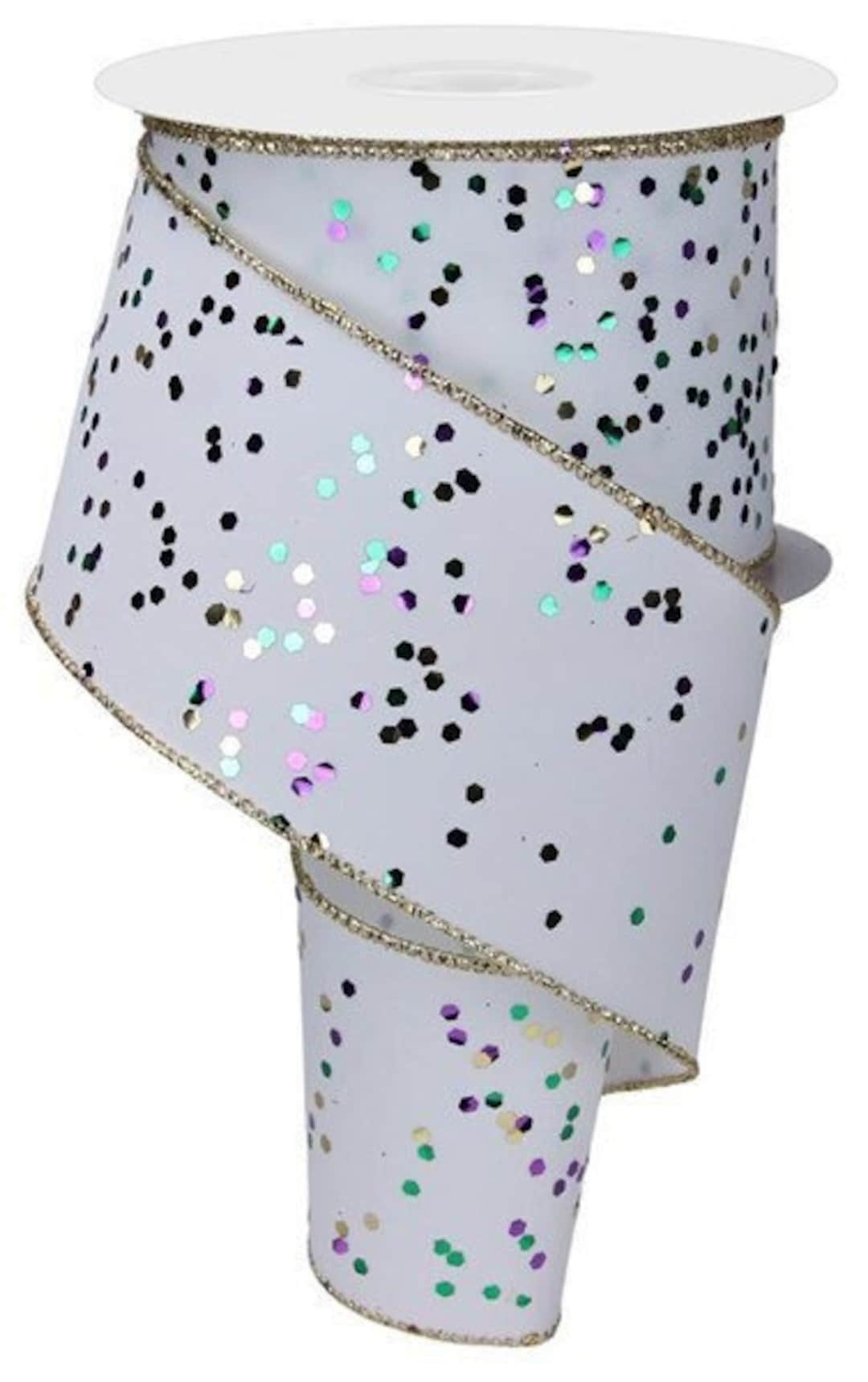 Ships Free Over 35 in US - Mardi Gras Sprinkled Confetti Wired Edge ...