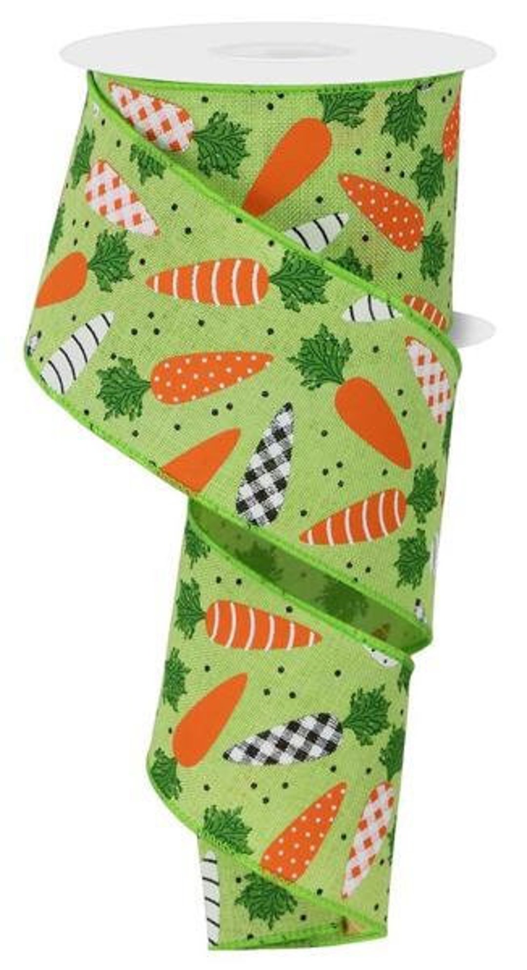 Ships Free Over 35 in US Spring Easter Patterned Carrots Wired Edge ...