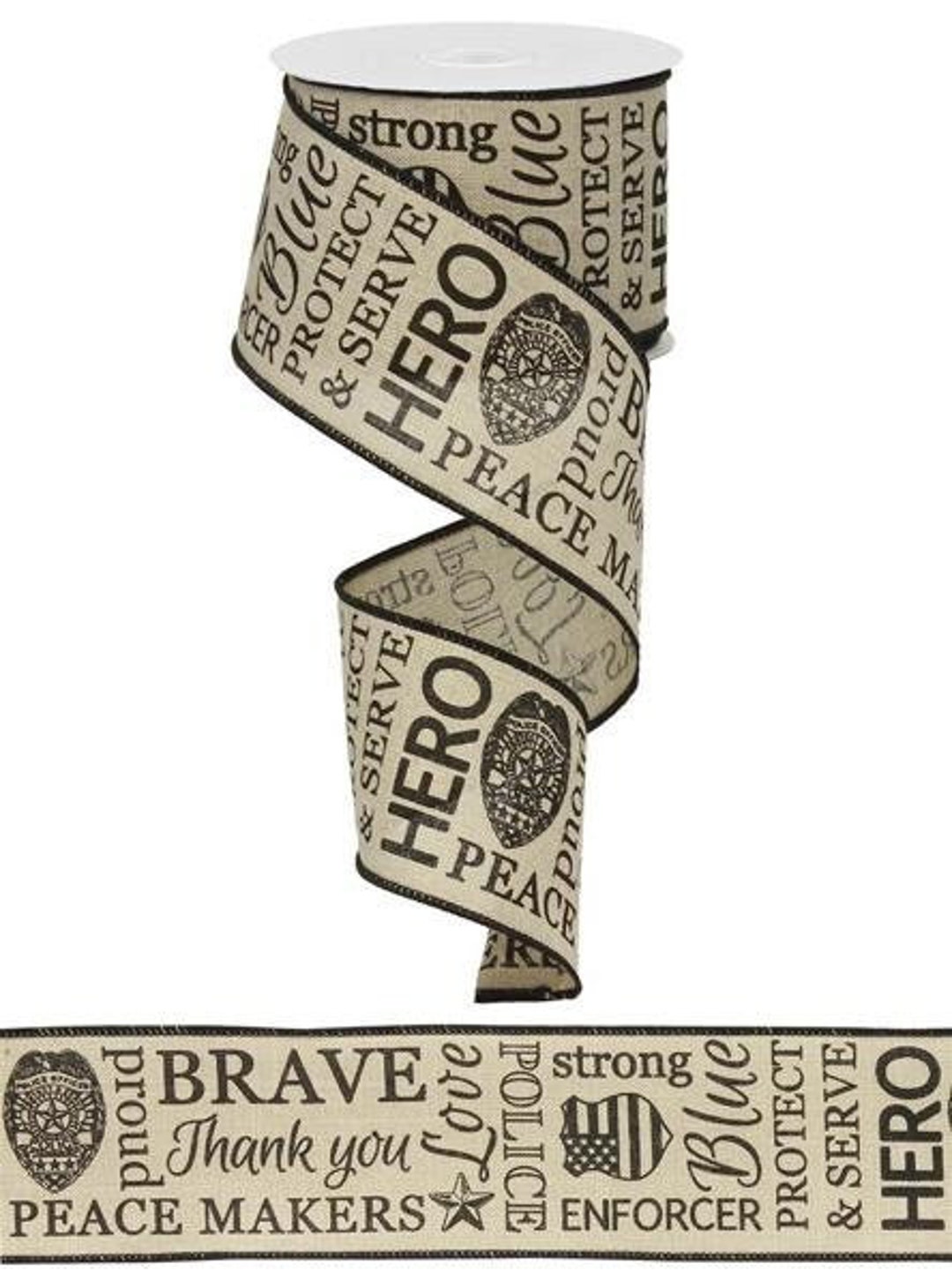 Ships Free Over 35 in US - Police Support Wired Edge Ribbon, 10 Yards ...