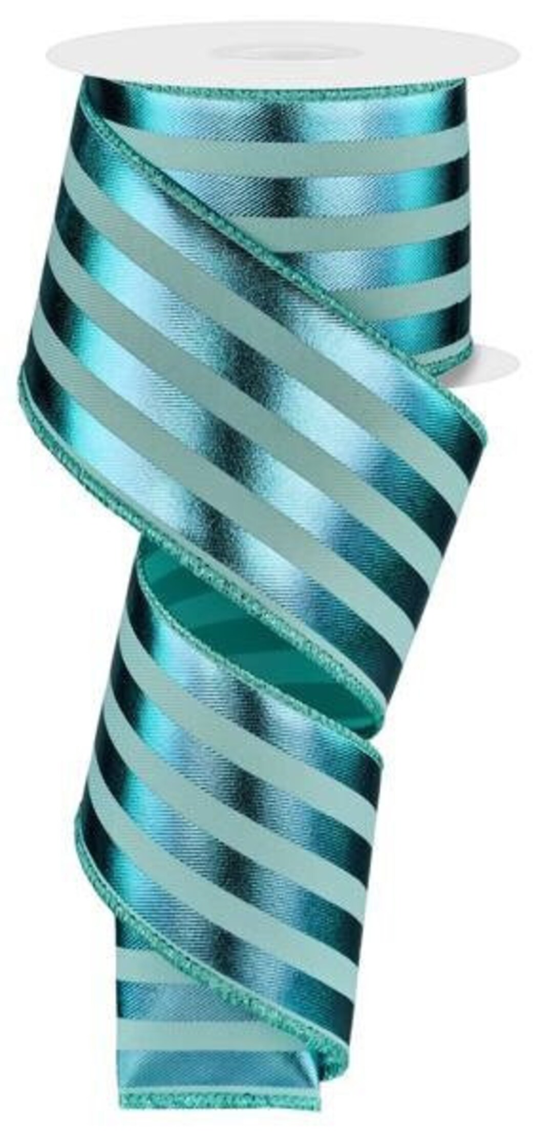 Ships Free Over 35 in US - Metallic Vertical Stripes Wired Edge Ribbon ...