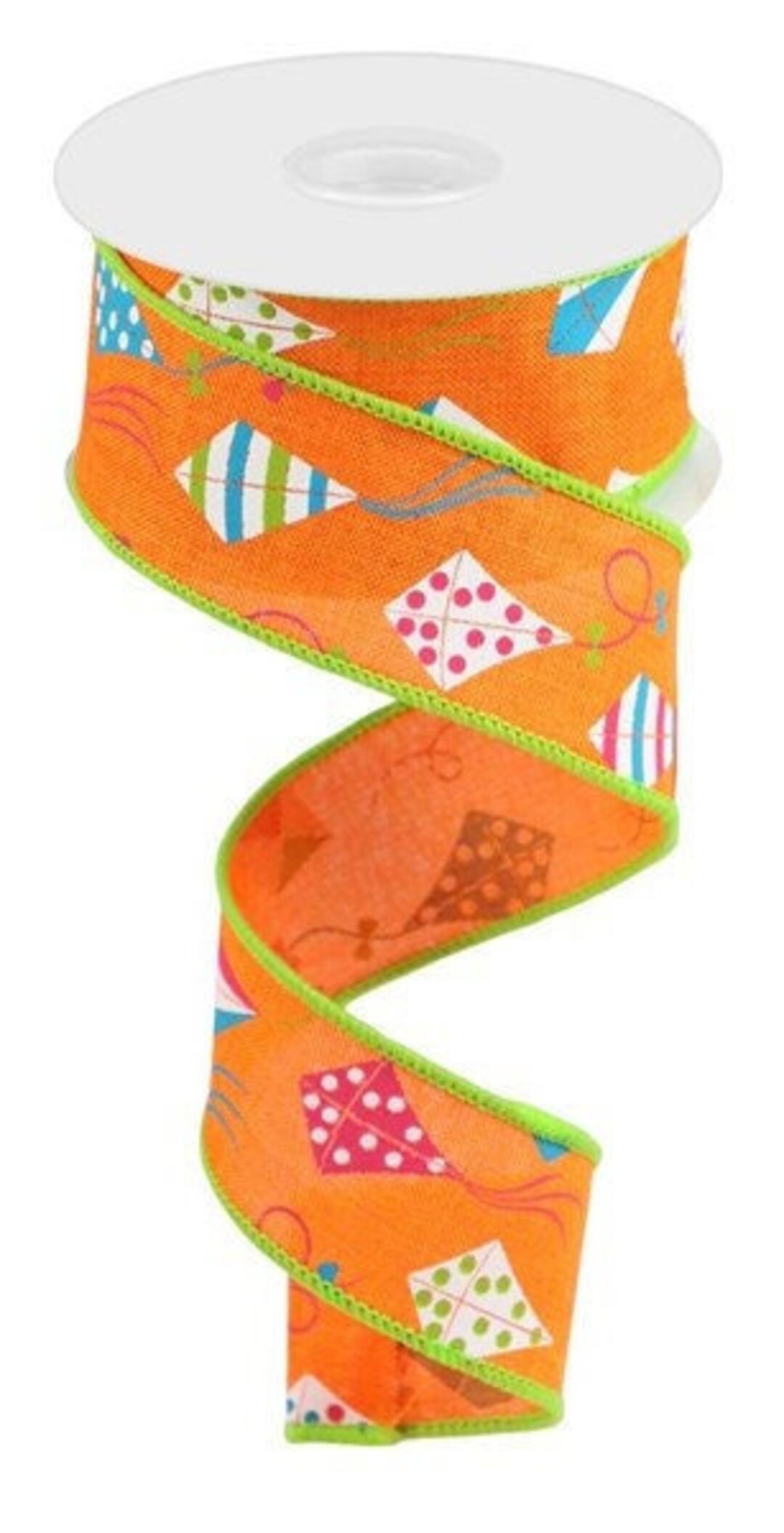 Ships Free Over 35 in US - Summer Kites Patterned Wired Edge Ribbon, 1. ...