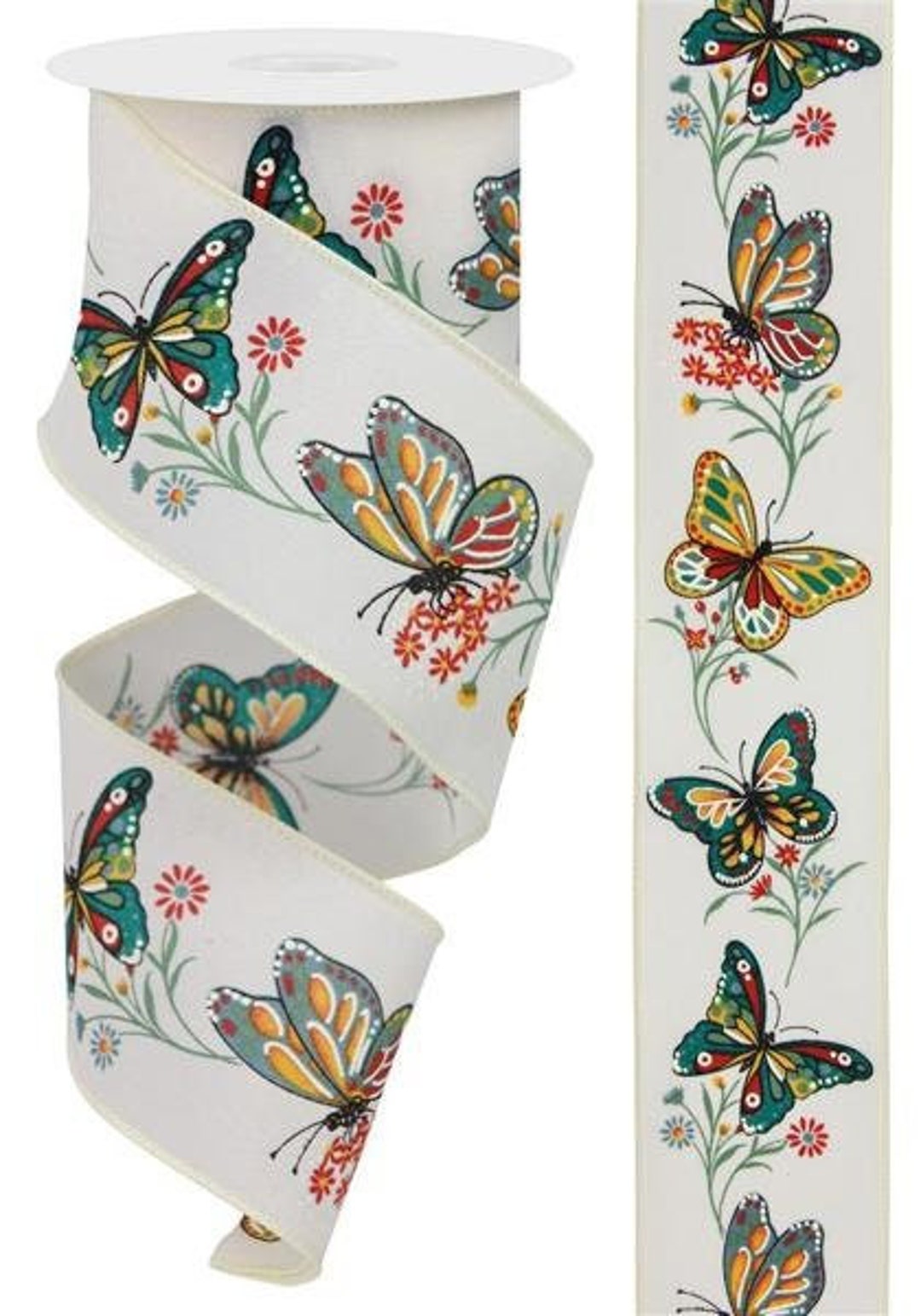 Ships Free Over 35 in US Spring Butterflies Wired Edge Ribbon, 2.5 X 10 ...