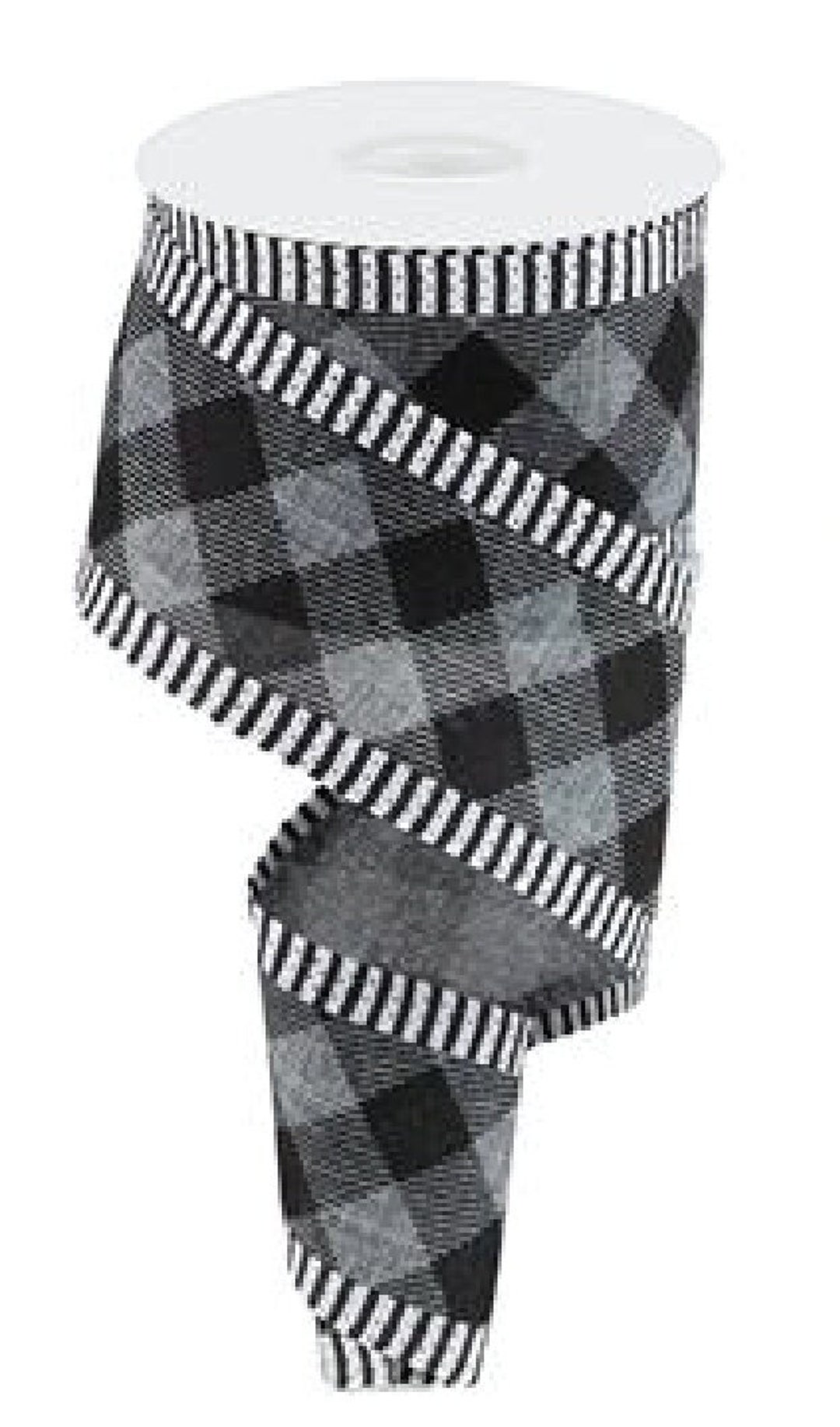 Ships Free Over 35 in US - Diagonal Check With Stripe Border Wired Edge ...