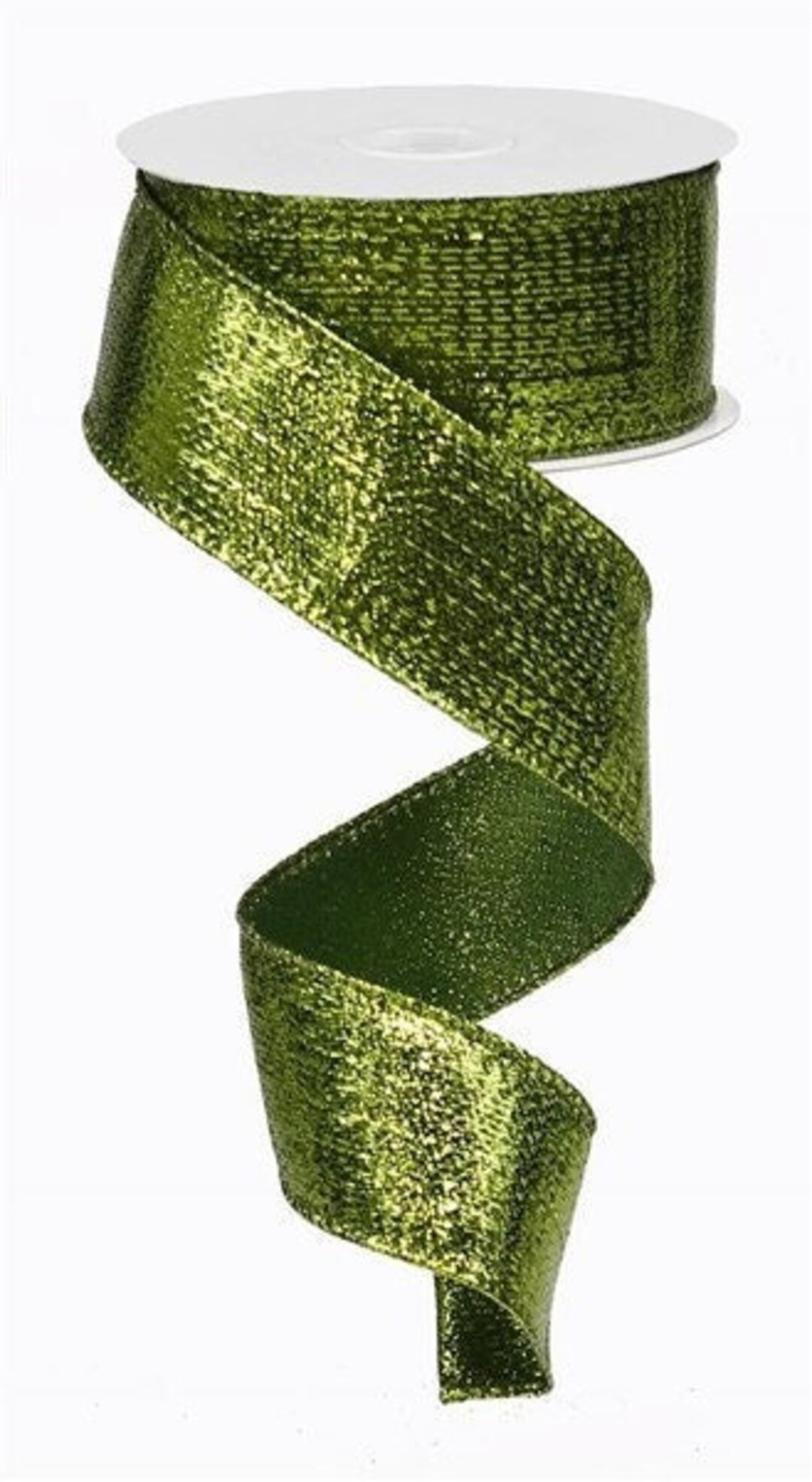 Ships Free Over 35 in US - Metallic Wired Edge Ribbon, 10 Yards (lime ...