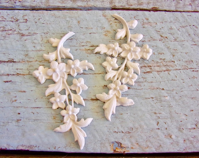 Shabby Chic FURNITURE APPLIQUES Rose Floral Vines Onlays Architectural ...