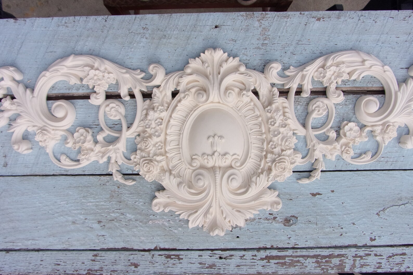 Shabby Chic Roses FURNITURE APPLIQUES HUGE Rose Crest 54 | Etsy