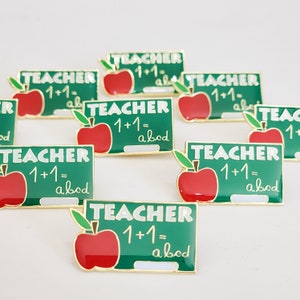 Back to School Enamel Pin Set Eraser, Chalkboard, and Pencil. Teacher's ...