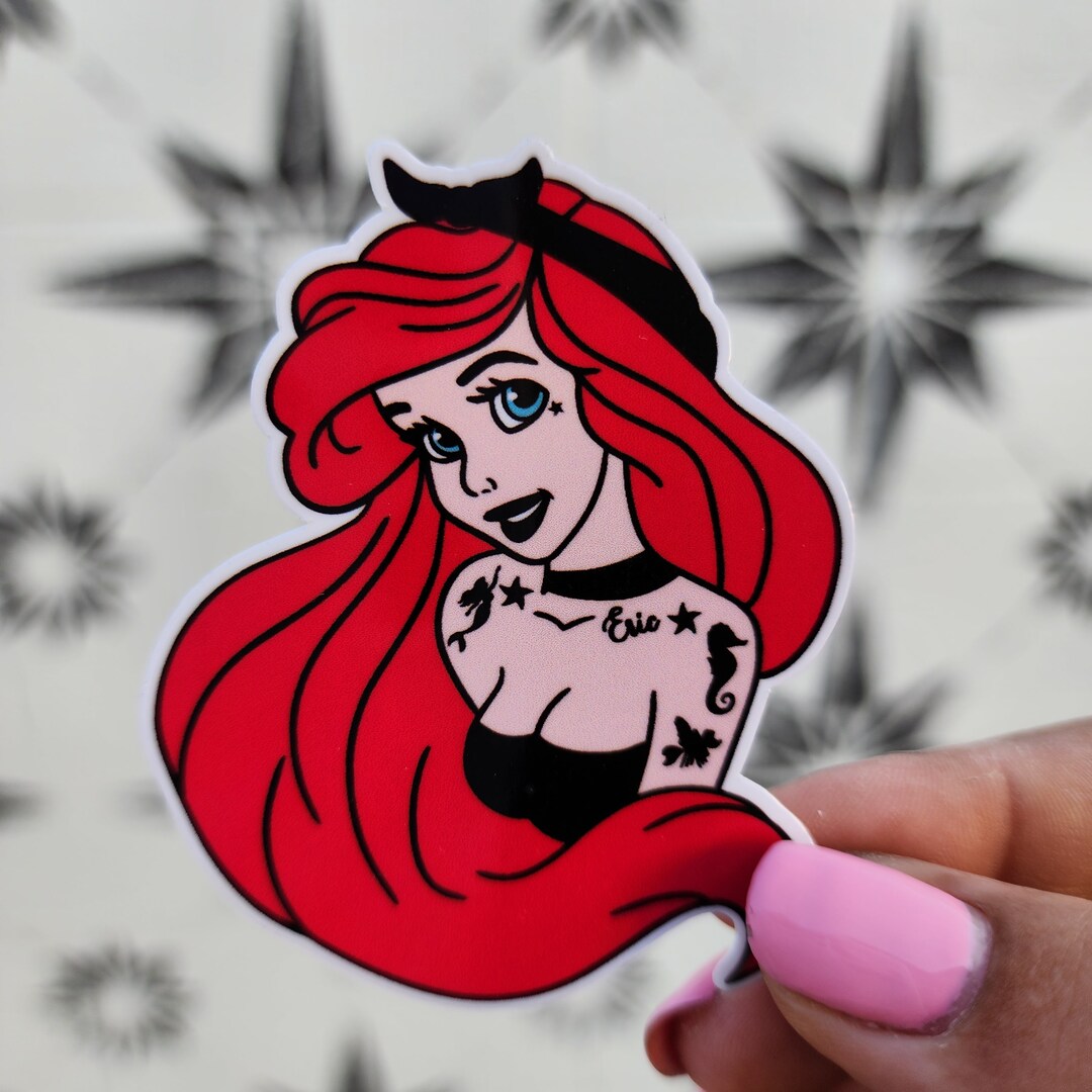 Tatted / Punk Ariel From the Little Mermaid Magnet or Waterproof Vinyl ...