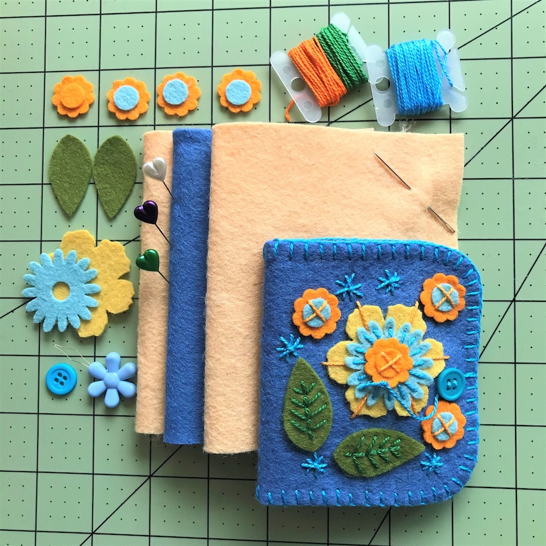 French Garden DIY Felt Needle Case Kit Needle Book Kit - Etsy