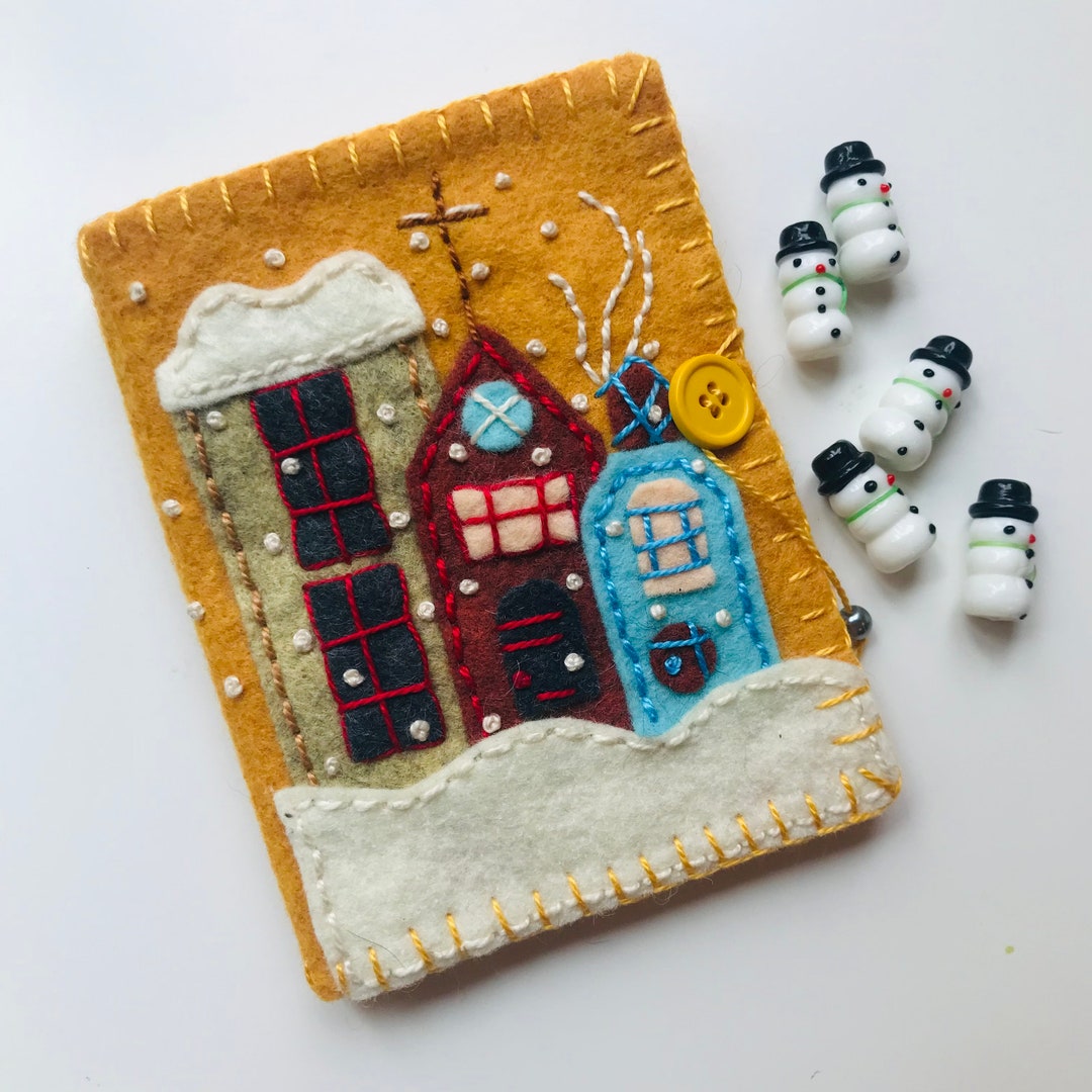NEEDLE BOOK Winter Village Needle Book Needle Case Handmade Needle Book ...