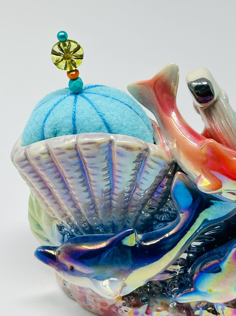 Vintage Ceramic Ocean Vase Pincushion - Gift for Sew-er - Gift for ...