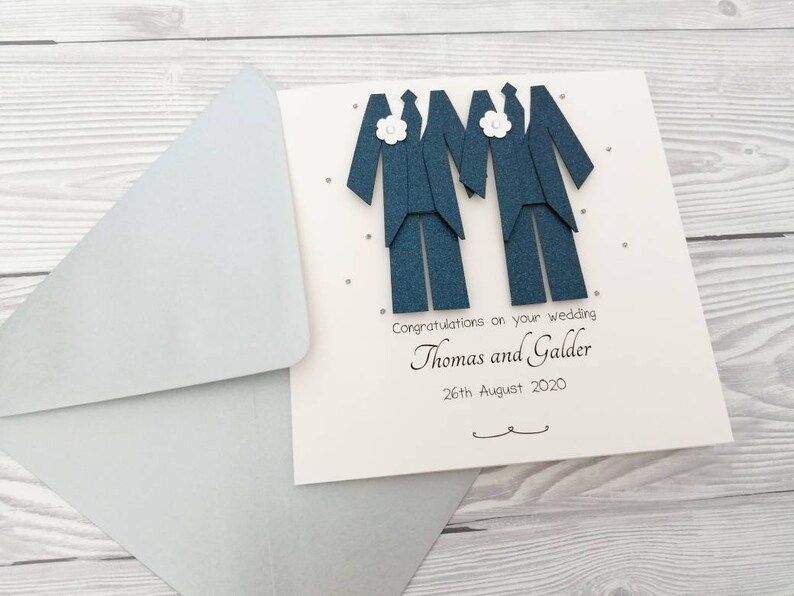 Same Sex Wedding Card Gay Wedding Day Card Mr And Mr Mrs Etsy