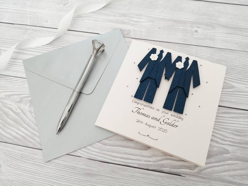 Same Sex Wedding Card Gay Wedding Day Card Mr And Mr Mrs Etsy