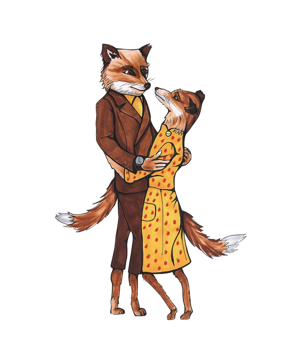 Mr. and Mrs. Fox Fantastic Mr. Fox PRINT of an original | Etsy
