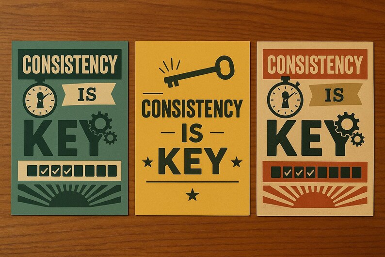 Consistency is Key Motivational Wall Art | Inspirational Quote Posters ...