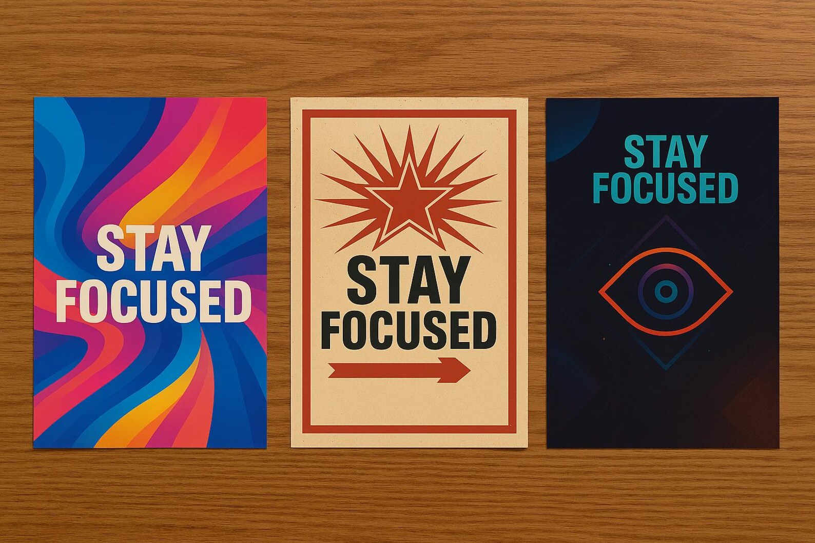 Stay Focused Poster Set | Boho, Vintage, Cosmic Designs (digital ...