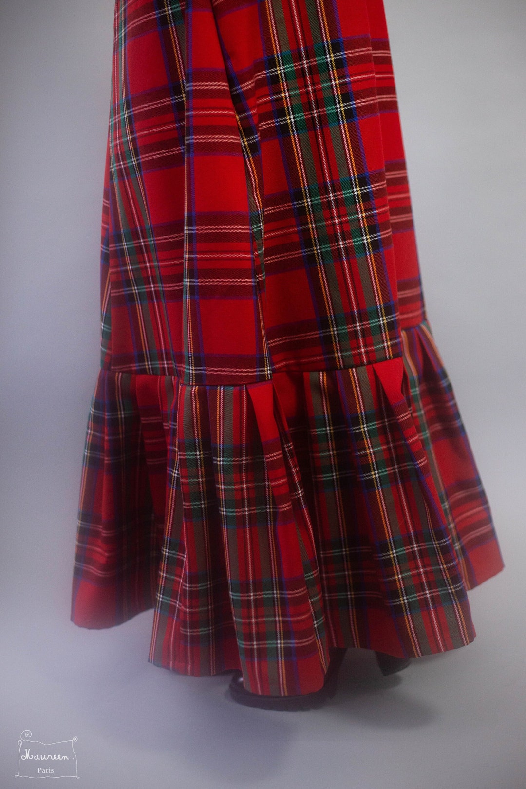 Red Scottish Skirt, Royal Stewart Tartan, Long Scottish Skirt ...