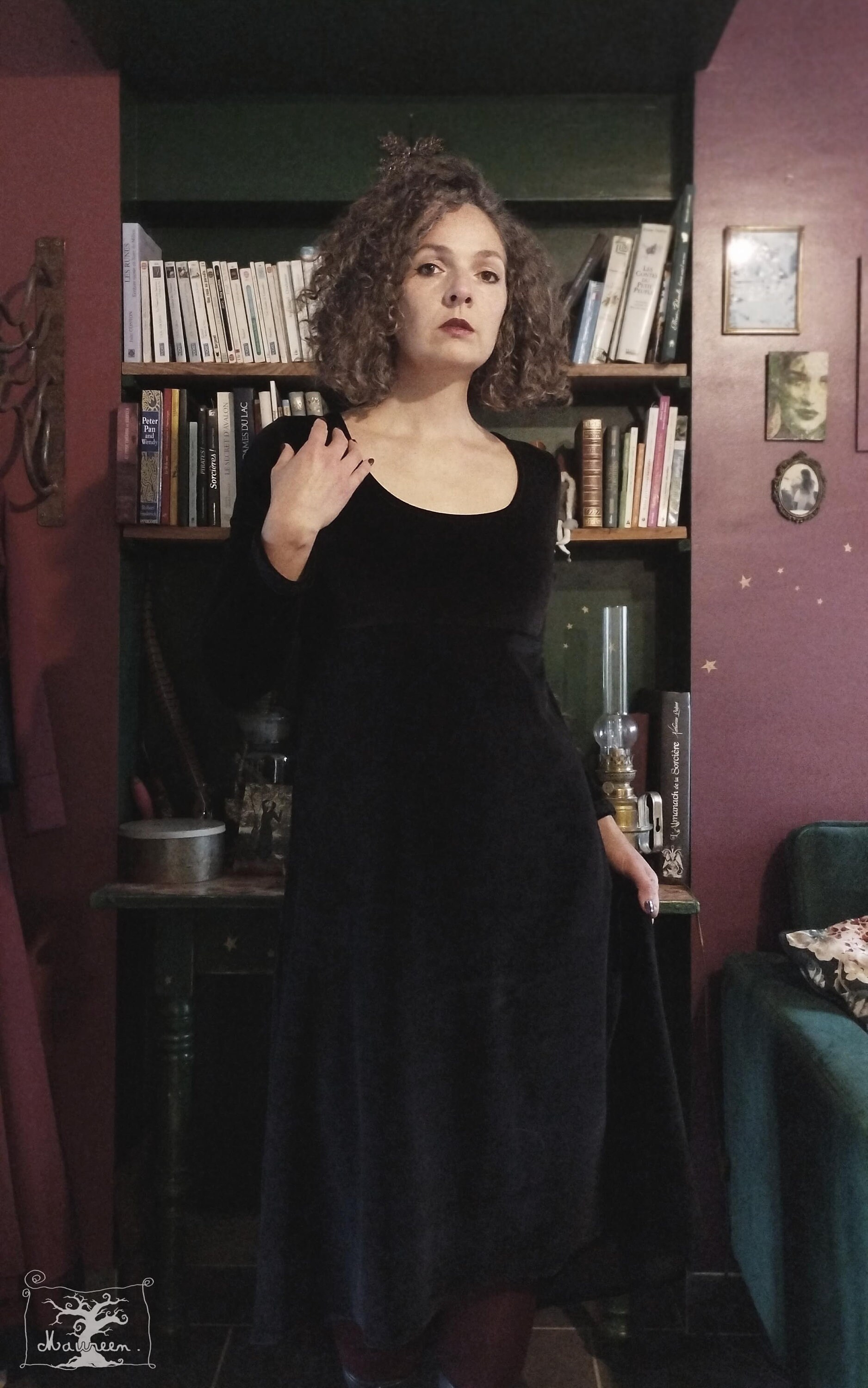 Regency Style Dress in Black Velvet /velvet Jersey/ Empire Cut/ Jane ...