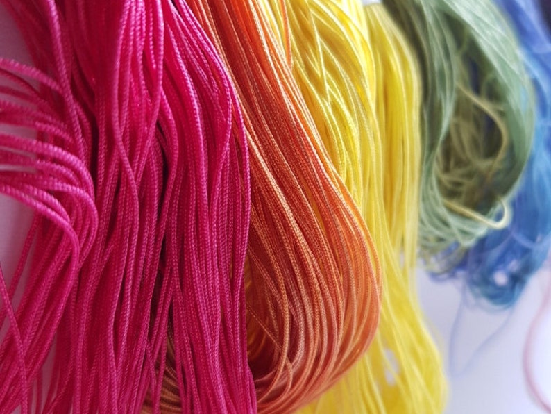 Braided Silk Cord, Jewelry Cord, Varigated Silk Thread, Varigated ...