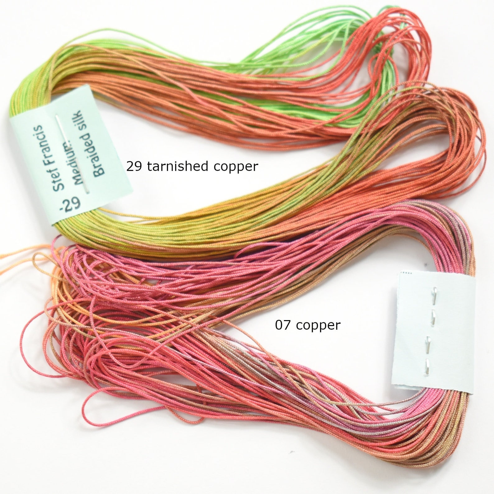 Braided Silk Cord, Jewelry Cord, Varigated Silk Thread, Varigated ...