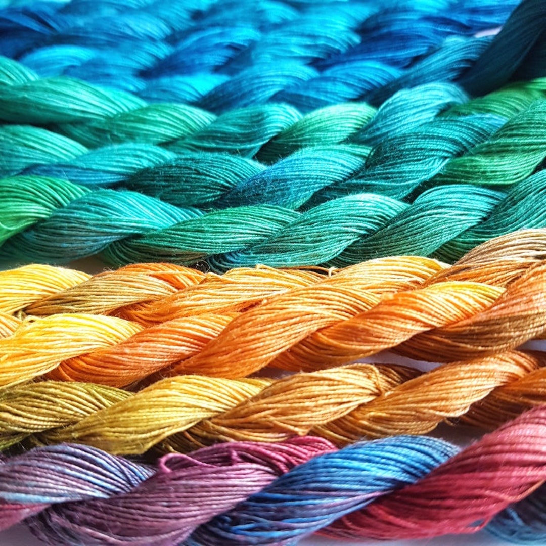 Varigated Linen Thread Nm 60/3, Embroidery Linen Thread, 3-ply Linen ...